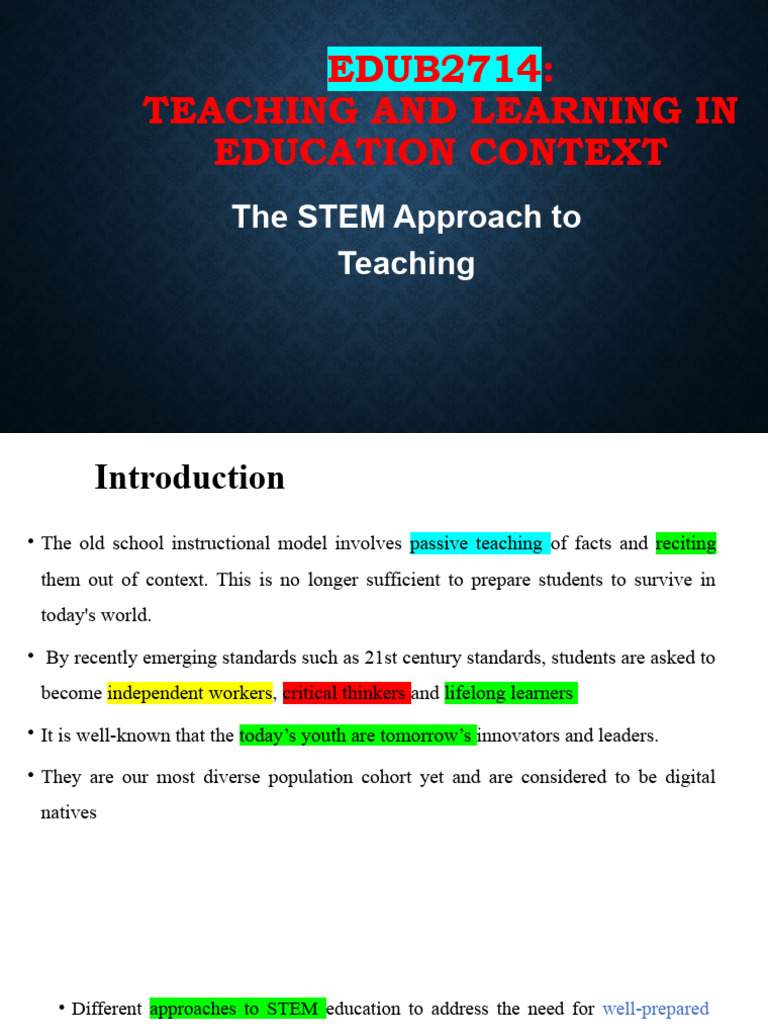 STEM Approaches To Teaching | PDF | Project Based Learning | Science ...