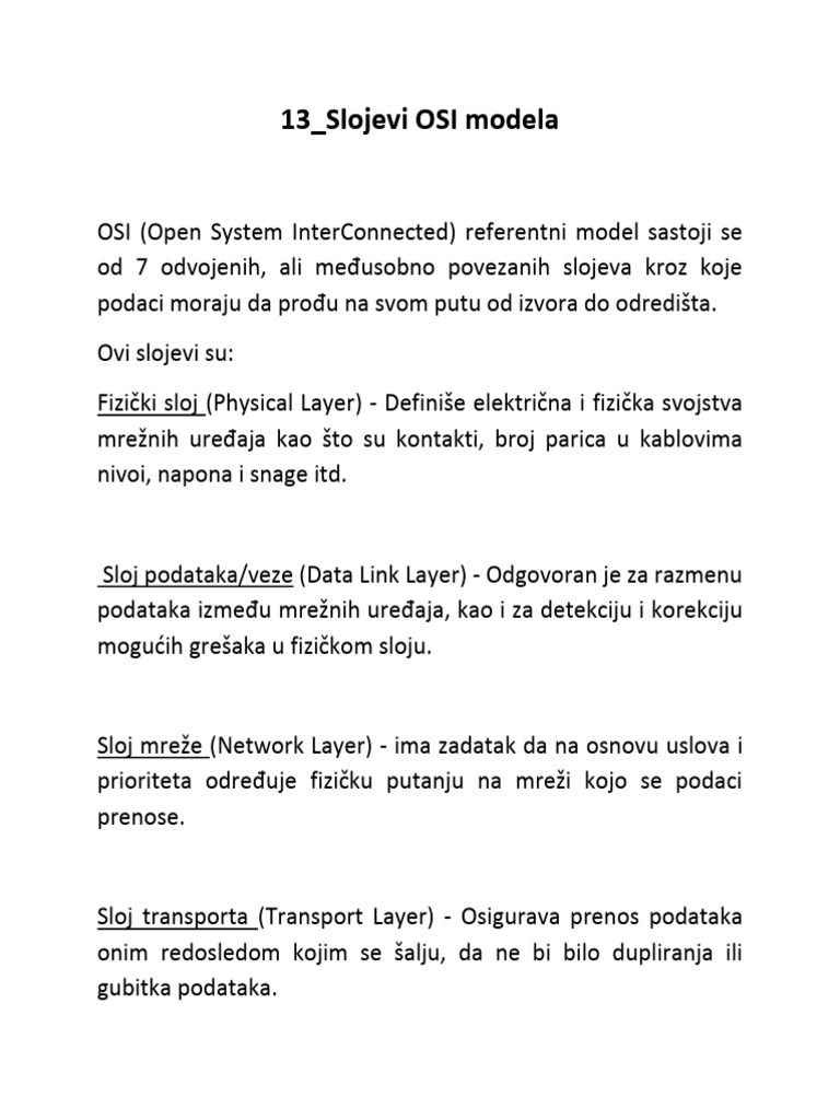04 - Slojevi OSI Modela | PDF