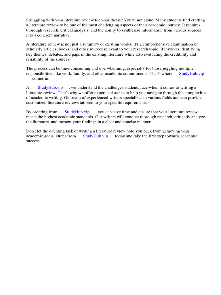 Example of Thesis Review of Literature | PDF | Thesis | Essays