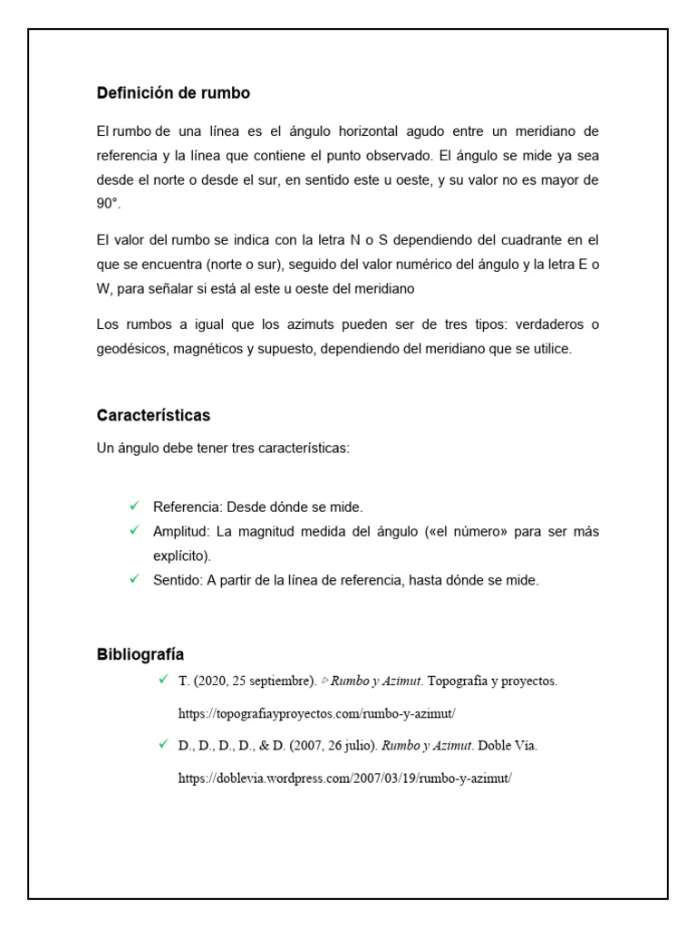 Definición de Rumbo y Sus Caracteristicas | PDF