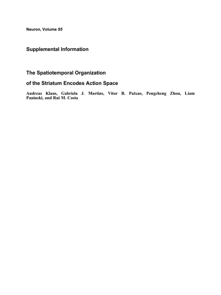 The Spatiotemporal Organization - Suplemental | PDF The Spatiotemporal Organization - Suplemental | PDF