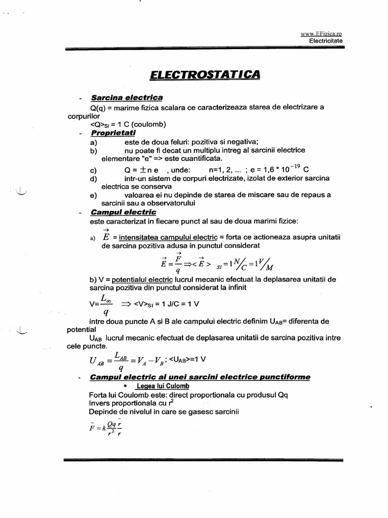 Electrostatica OK | PDF