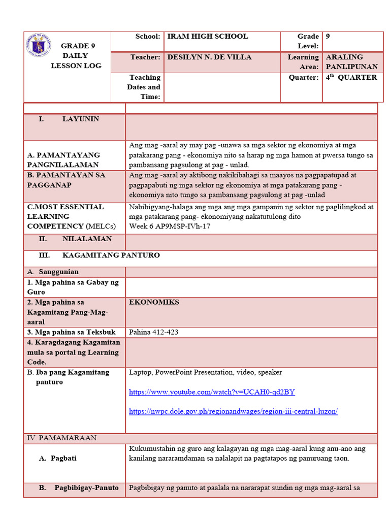 Sektor NG Paglilingkod - 4TH Quarter Cot-2022-2023 | PDF