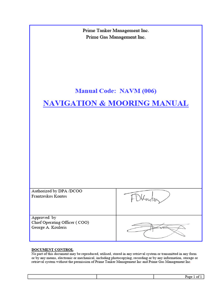 Navigation & Mooring Manual | PDF | Navigator | Navigation