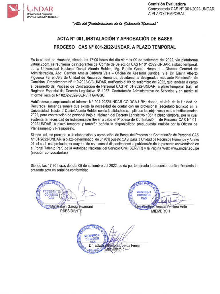 1-ACTA-DE-INSTALACION-Y-APROBACION-DE-BASES | PDF