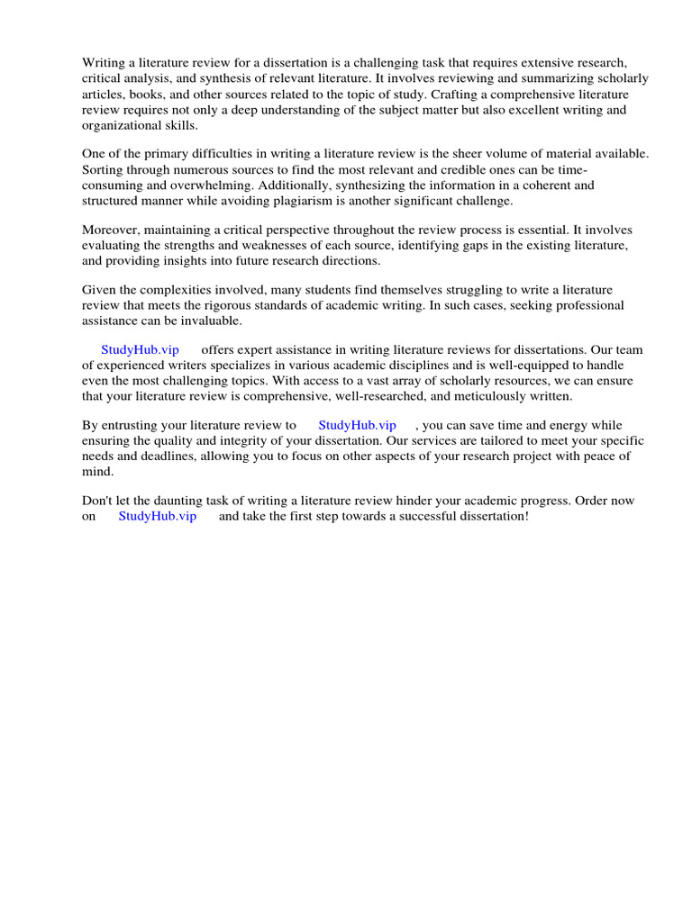 A Dissertation Literature Review Example | PDF | Science | Methodology