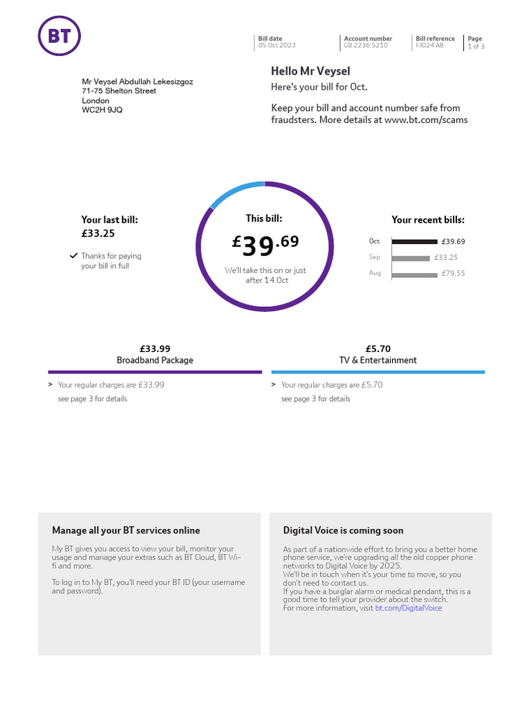 BT Wıfı Bill | PDF | Telecommunications | Information And ...