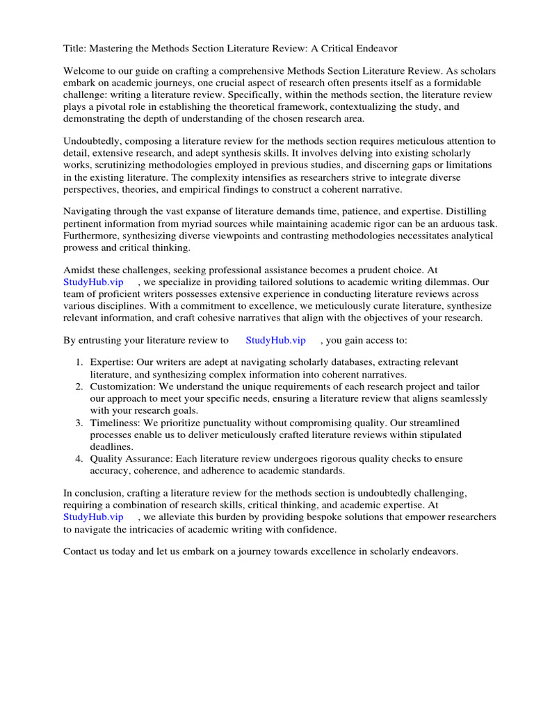 Write Methods Section Literature Review | Download Free PDF ... Write Methods Section Literature Review | Download Free PDF ...