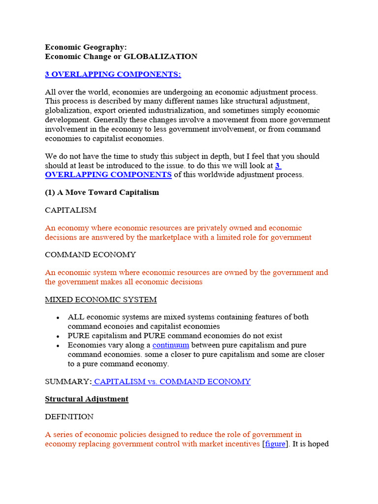 Economic Geography | PDF | Economics | Structural Adjustment
