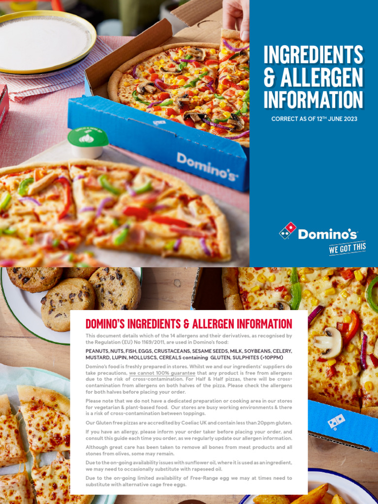 Domino's Ingredients & Allergen Info | PDF | Breads | Starch
