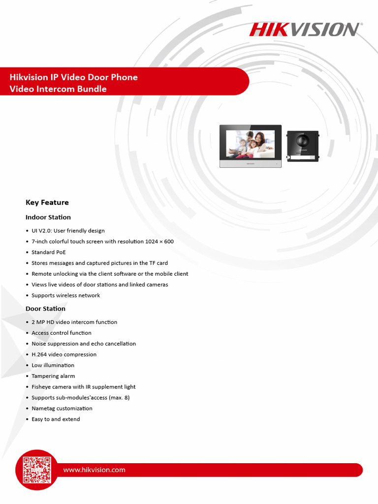 VDP Hikvision Video Door Phone Kit | PDF | Computer Network | Video