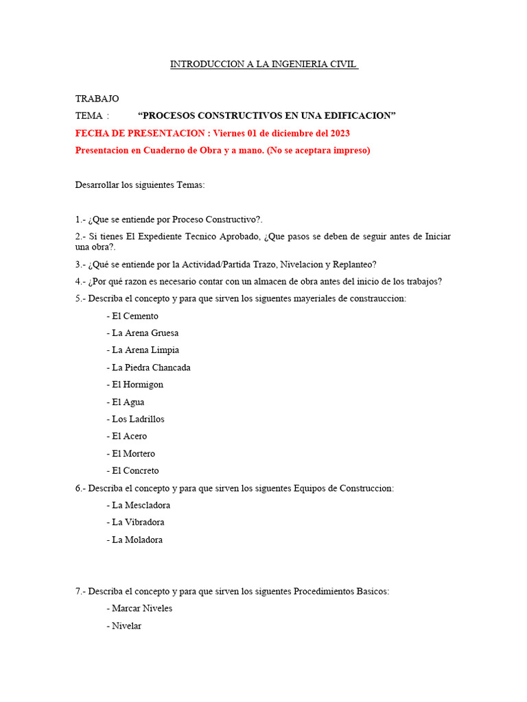 Procesos Constructivos en Edificaciones | PDF | Arte | Informática