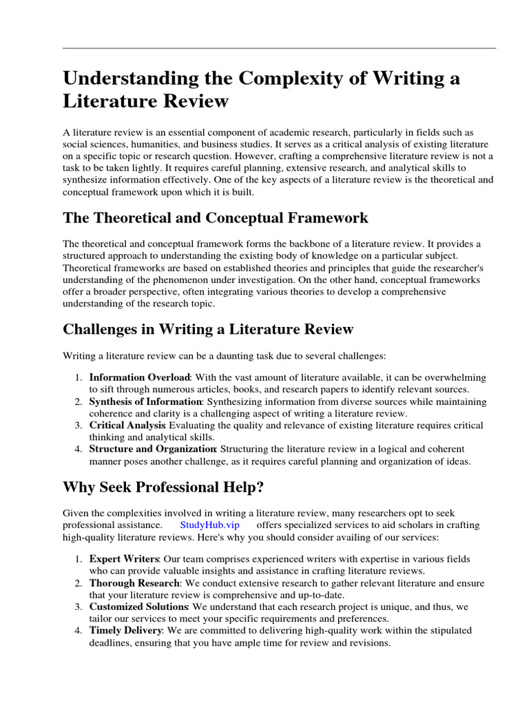 Theoretical and Conceptual Framework in Literature Review | PDF ...