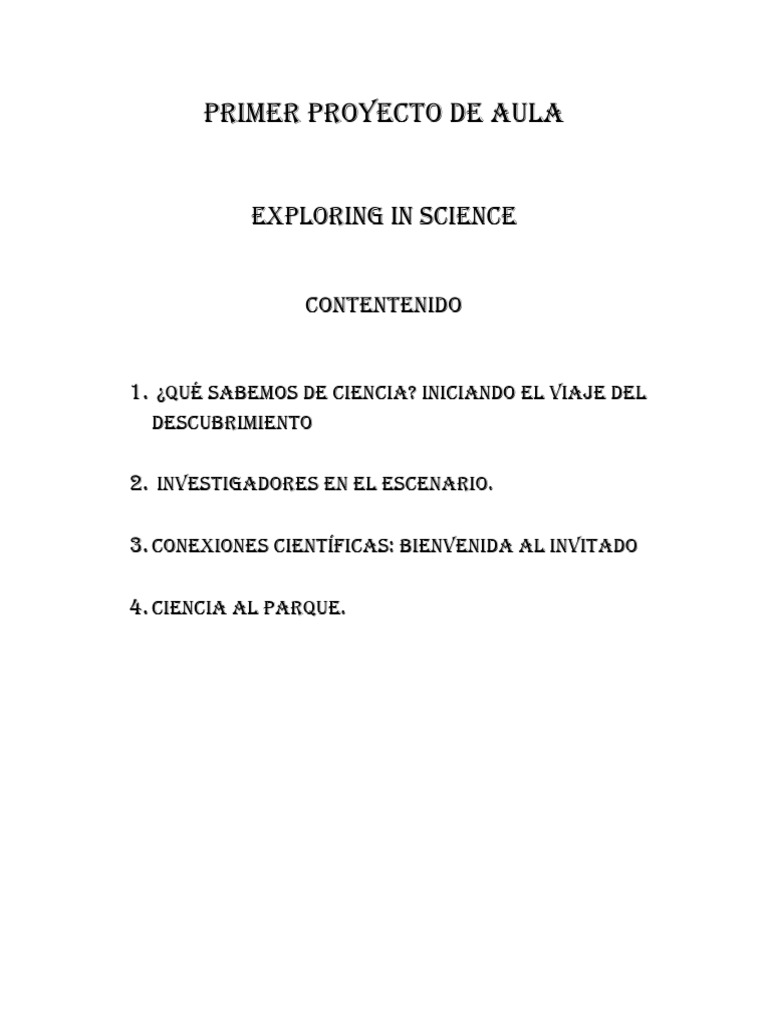 Primer Proyecto de Aula | PDF Primer Proyecto de Aula | PDF