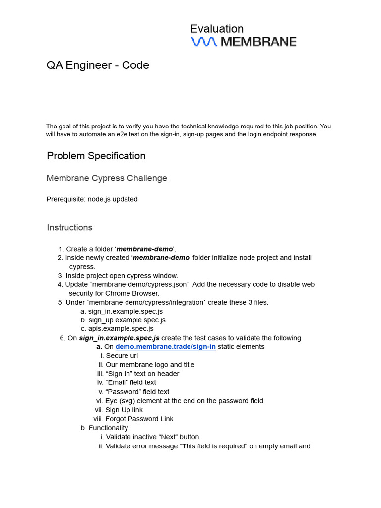 QA Engineer Coding Challenge | PDF | Password | Software Engineering