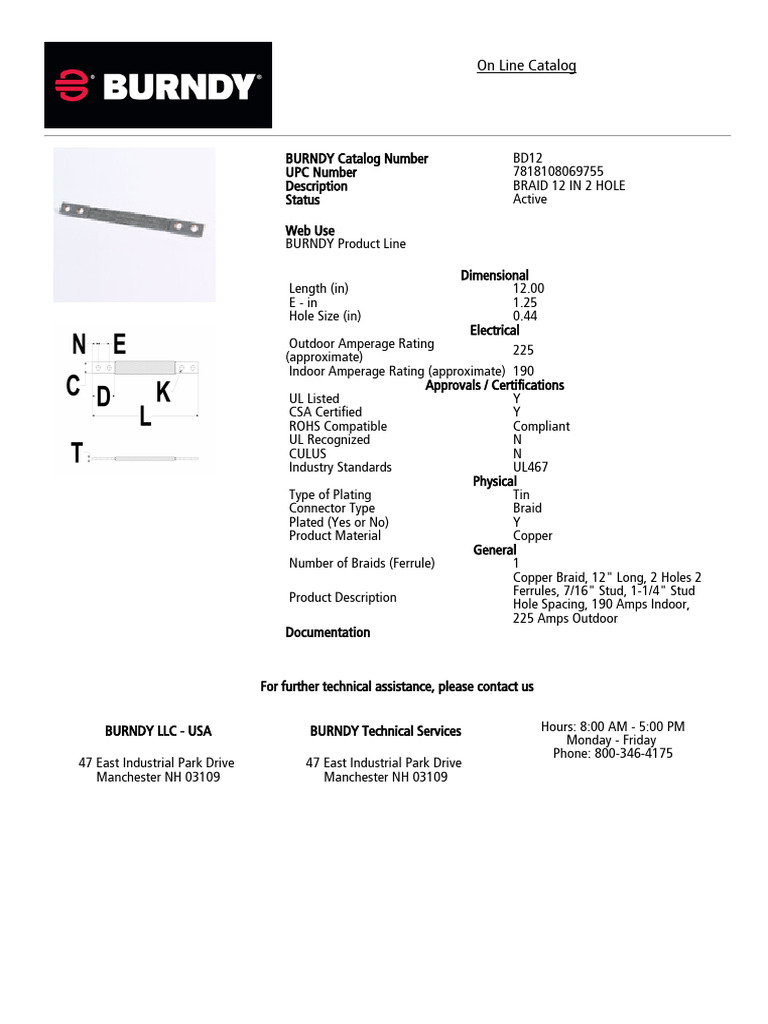 Burndy BD12 | PDF | Electrical Engineering