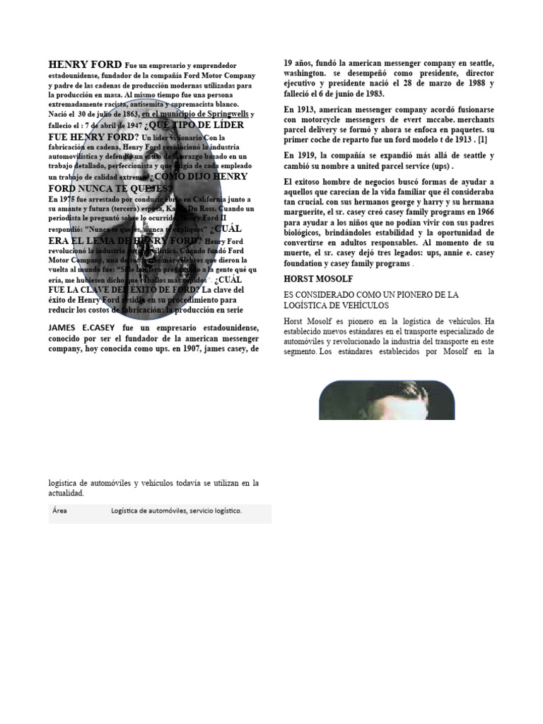 Henry Ford: Innovador y Controversial | PDF | United Parcel Service | Coche
