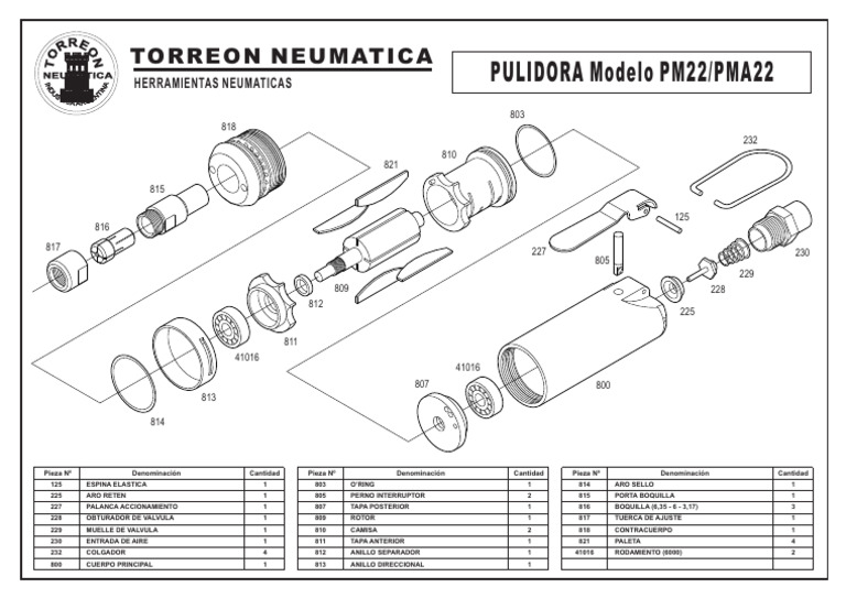 Turbina Neumatica Despiece - PM22 - Pma - 22 - Nuevo | PDF