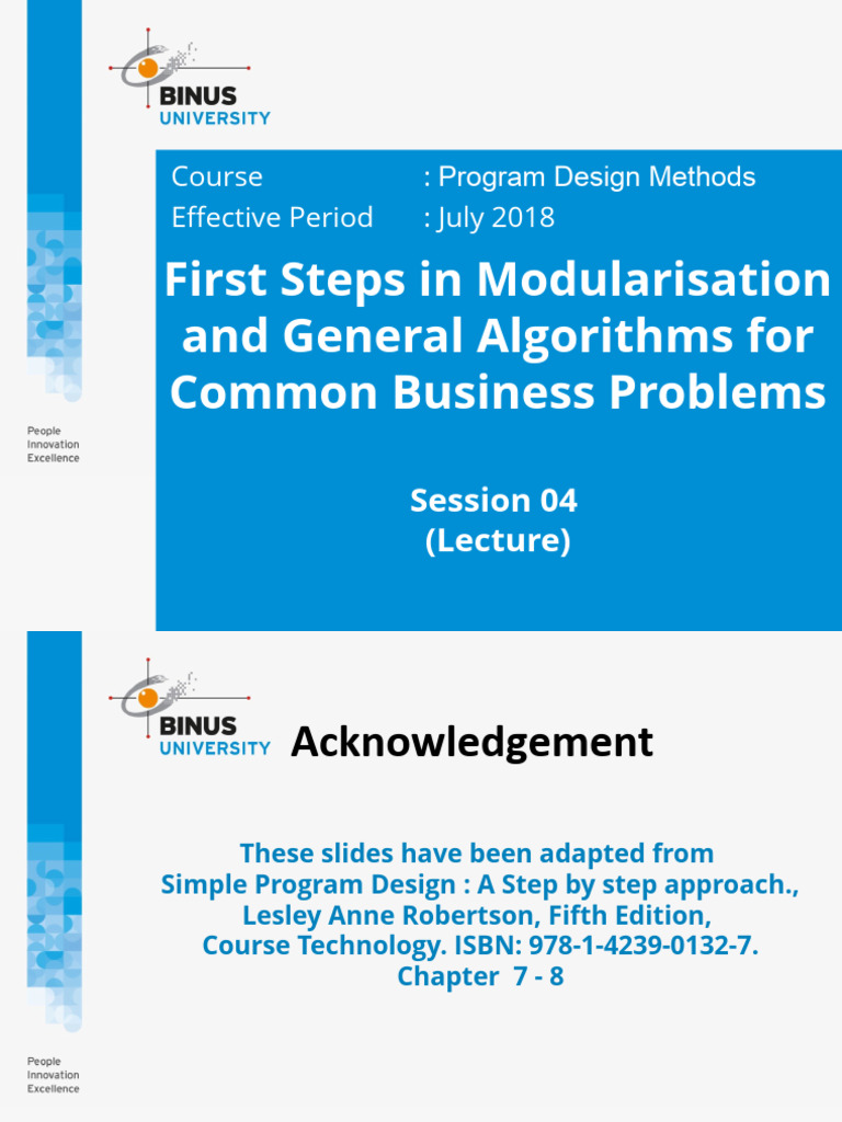 20180728112849D1526 - Session 04 First Steps in Modularisation and General Algorithms For Common ...