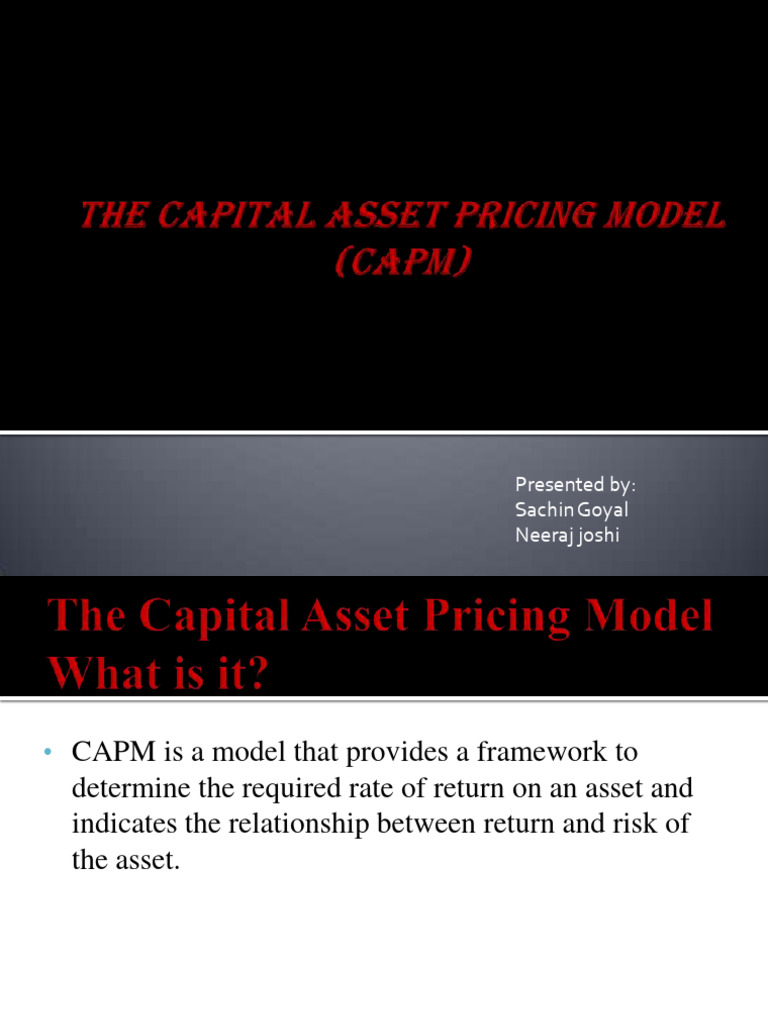 CAPM Model | Download Free PDF | Capital Asset Pricing Model | Beta ...