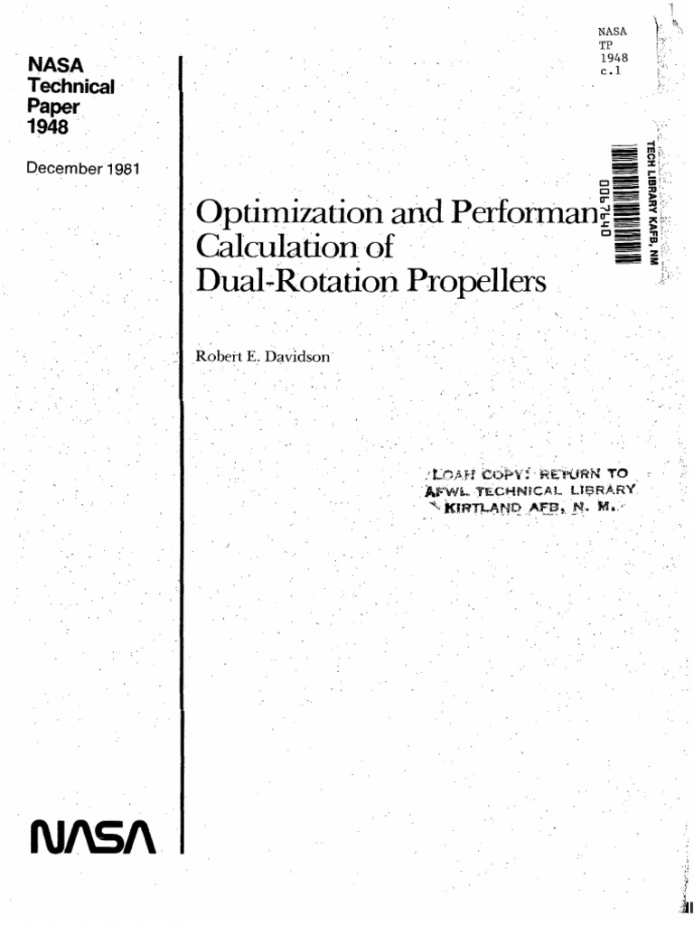 1981-Dual-Rotation Propellers | PDF | Lift (Force) | Propeller