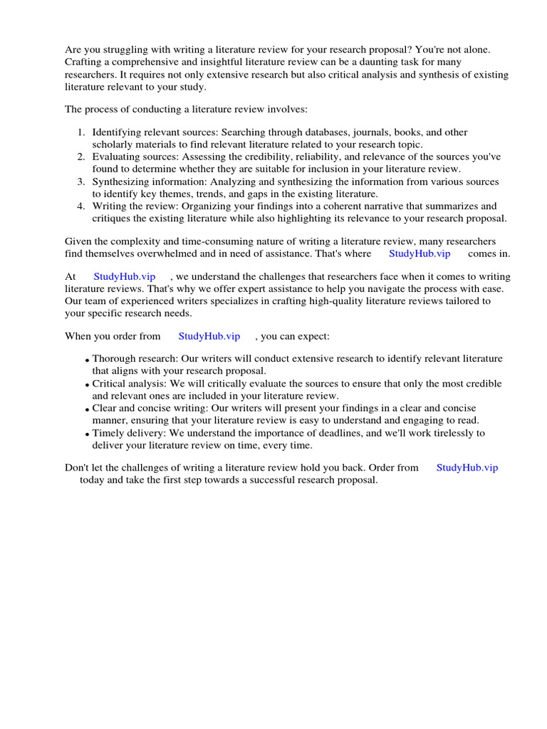 Expert Literature Review Help | PDF | Thesis | Information Literacy