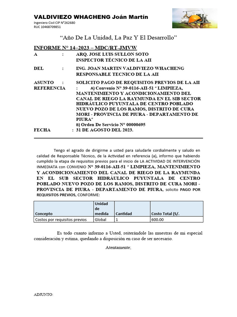 Pago Requisitos Previos | PDF