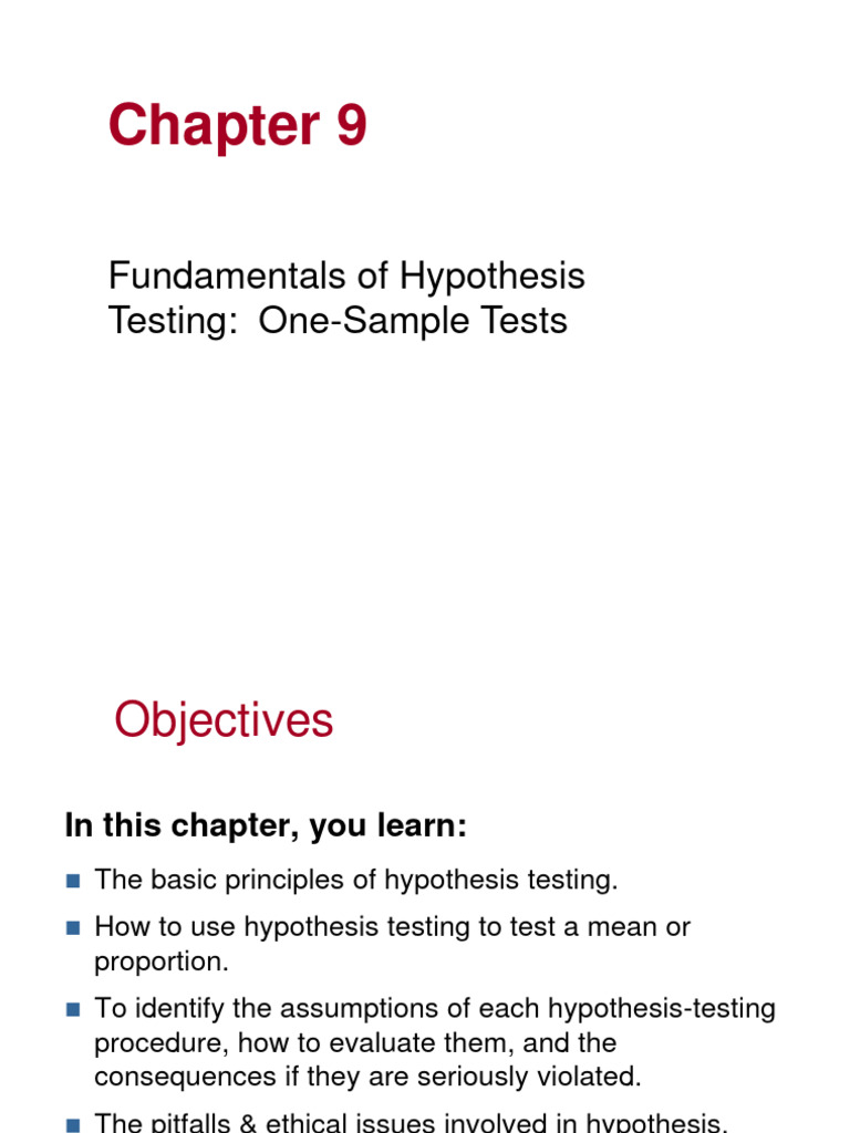 PPTC9 Fundamentals of Hypothesis Testing | PDF | Type I And Type Ii ...