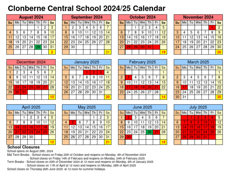 School Calendar 2024 2025 | PDF