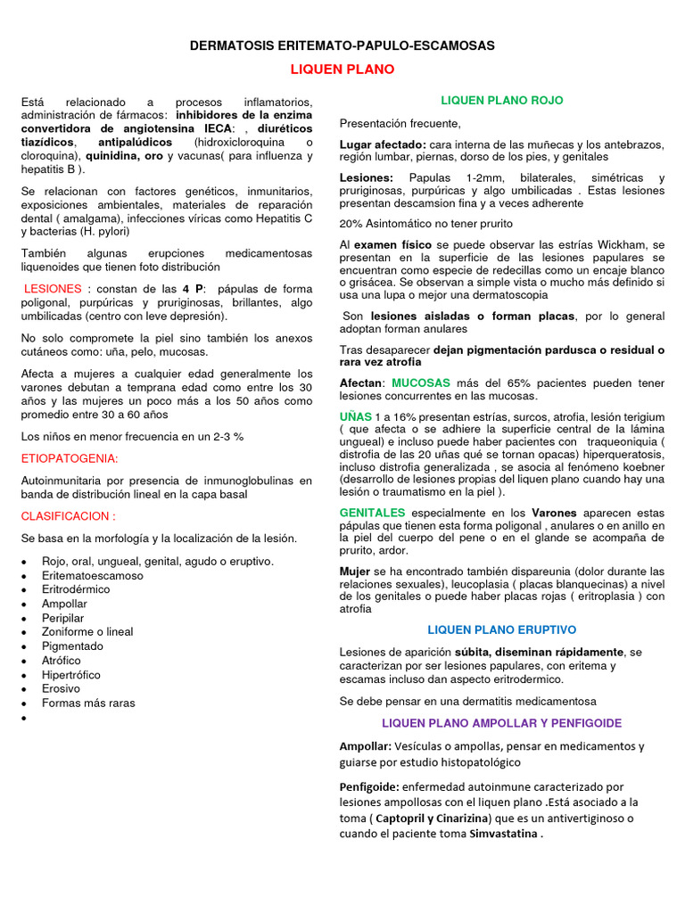 Liquen Plano y Pitiriasis Rosada | PDF | Perdida de cabello | Condiciones cutáneas
