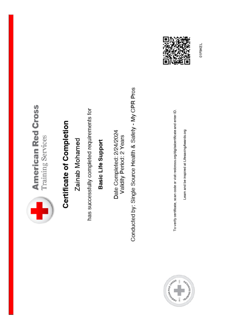 BLS Certificate Completion 2024 | PDF | Finance & Money Management ...