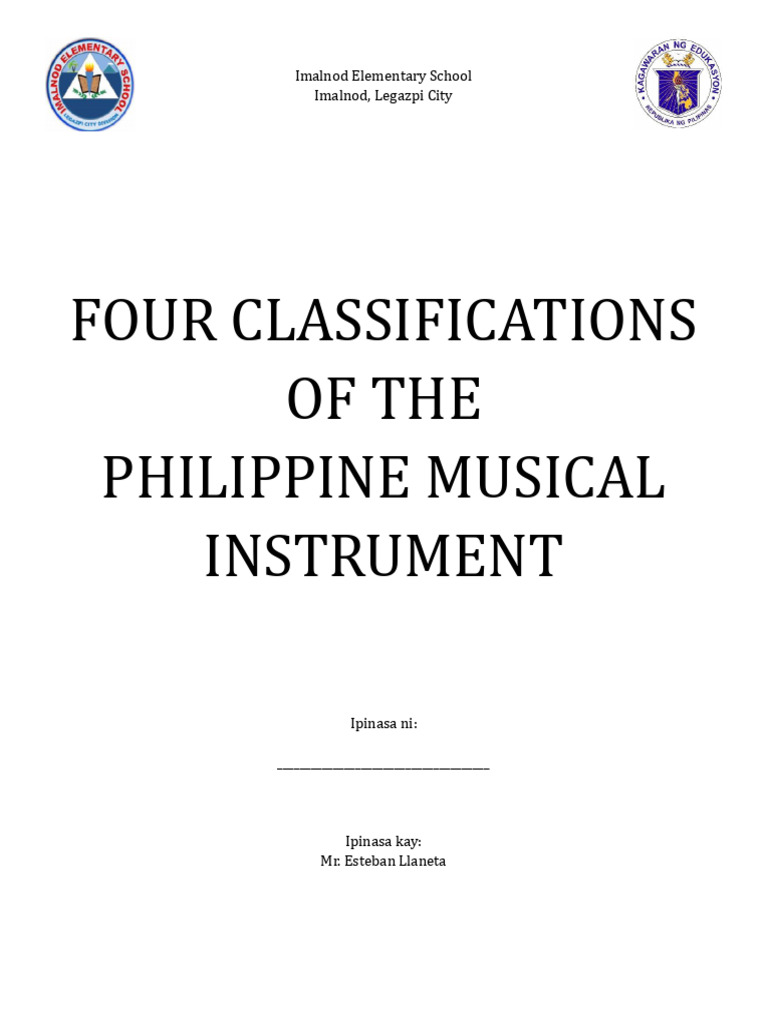 Four Classifications of The Philippine Musical Instrument: Imalnod ...