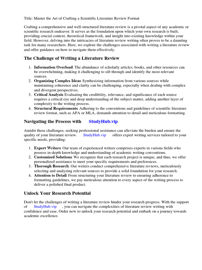 Scientific Literature Review Format | PDF | Cognition | Cognitive Science