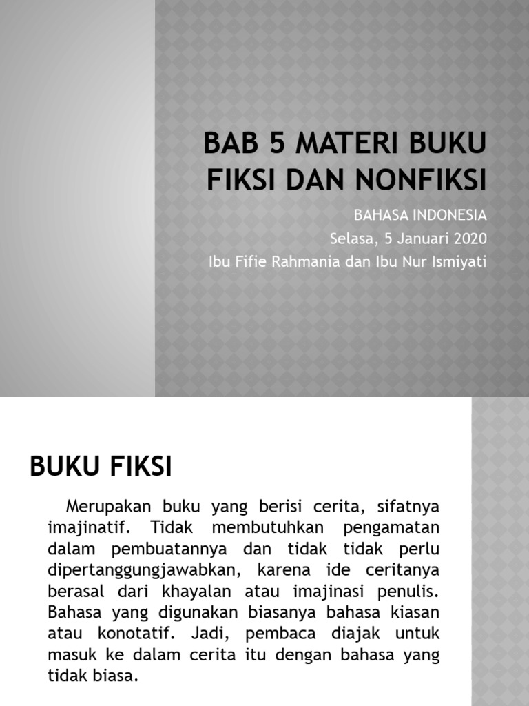 Buku Fiksi dan Nonfiksi Kelas 7 | PDF