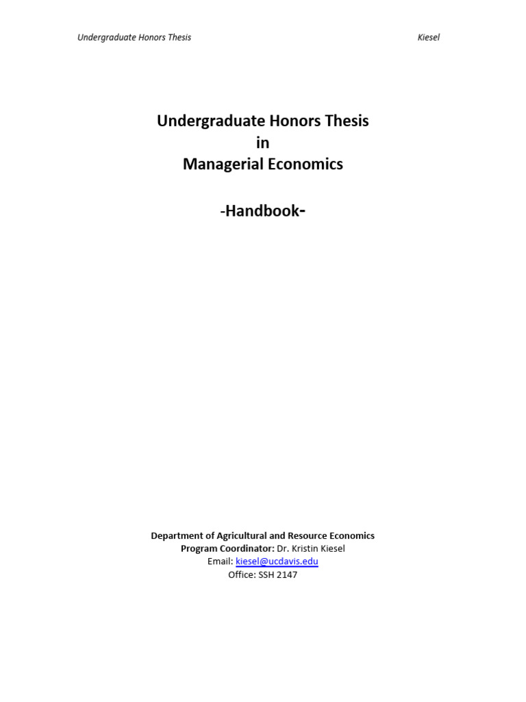 Undergraduate Honors Thesis Handbook (Incl. Appendix) | PDF | Thesis ...