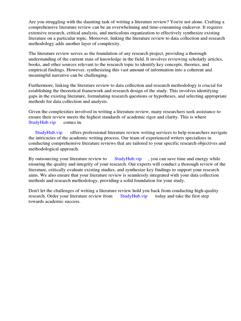 How Is Literature Review Linked To Data Collection and The Research Methodology | PDF | Data ...