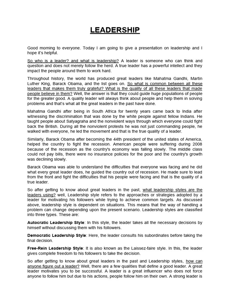 Leadership | PDF | Leadership | Social Psychology