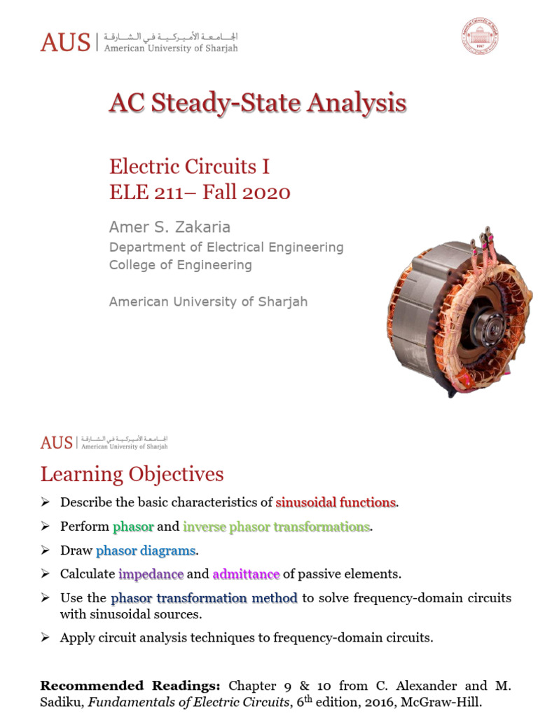 AC Steady-State Circuit Analysis | PDF | Electrical Impedance | Complex ...