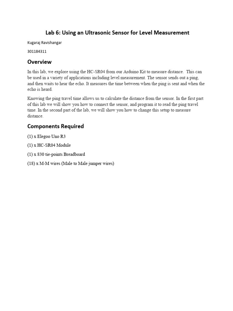 EET-126 Lab 6 Instructions | PDF | Ultrasound | Sound