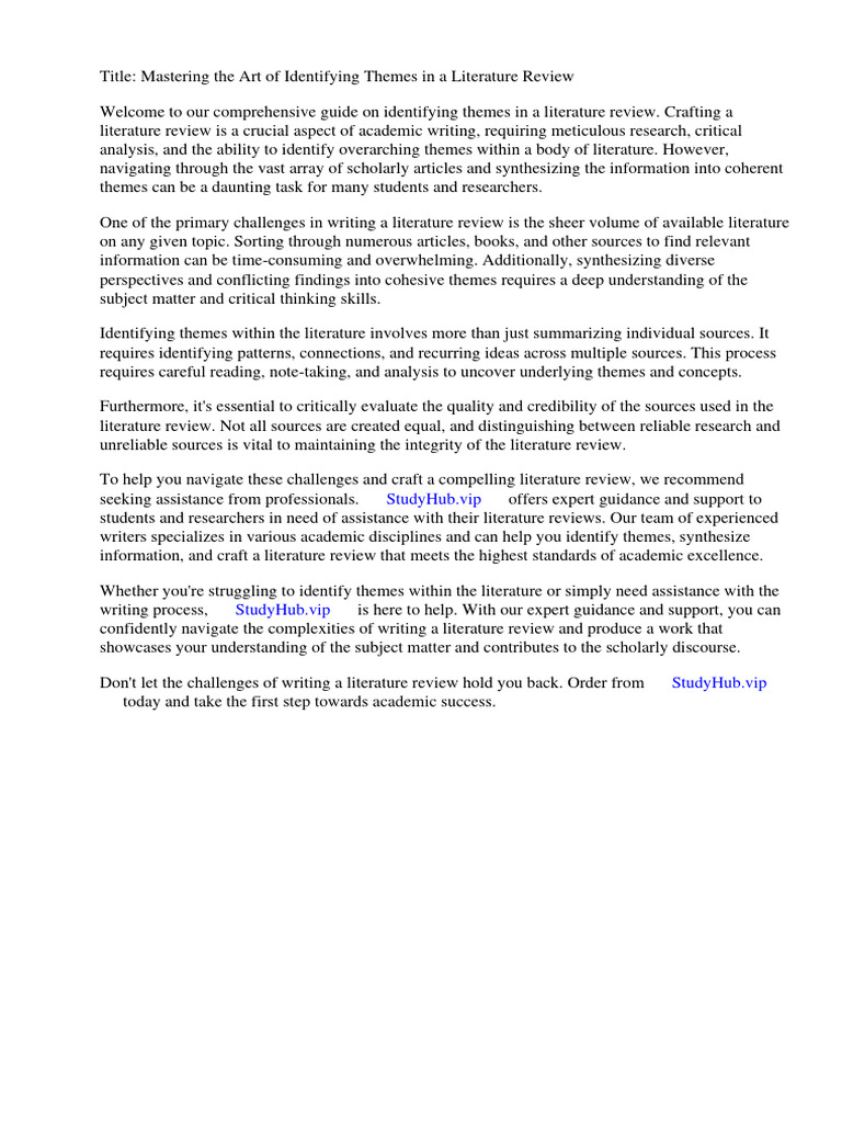 Identifying Themes in A Literature Review | PDF | Literature Review ...