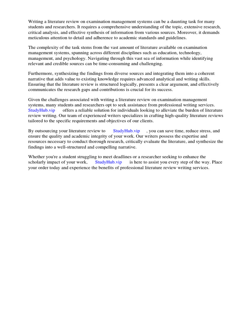 Literature Review on Examination Management System | PDF | Critical Thinking | Nursing