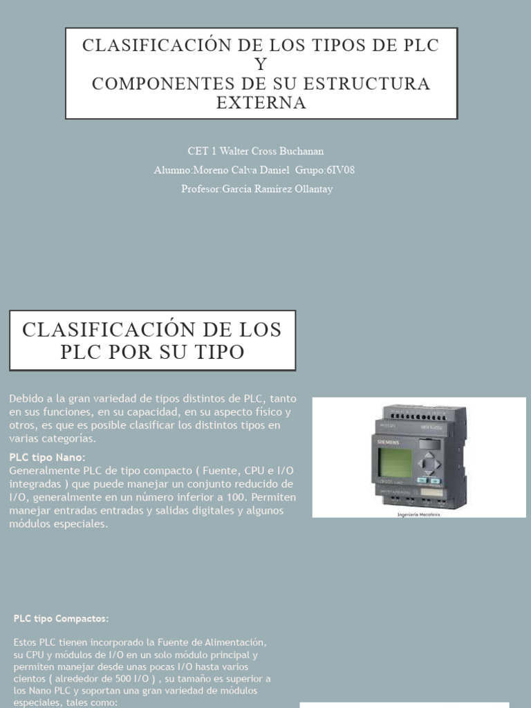 Clasificación de Los Tipos de PLC | Descargar gratis PDF | Controlador lógico programable ...