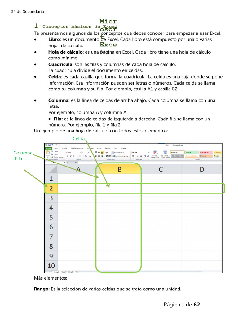 3º de Secundaria Excel | Descargar gratis PDF | Hoja de cálculo ...