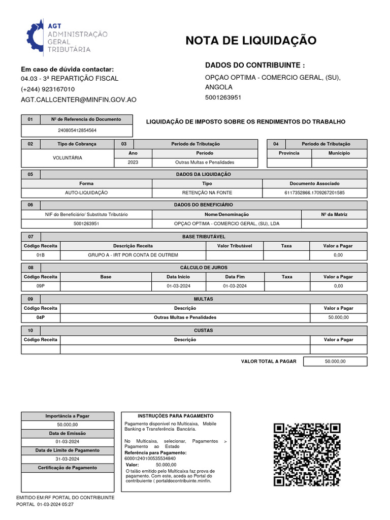 Nota de Liquidacao | PDF | Impostos | Dinheiro