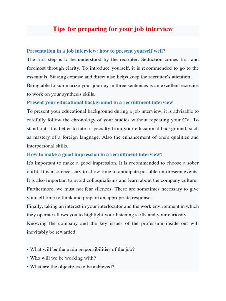 job-interview | PDF | Job Interview | Experience