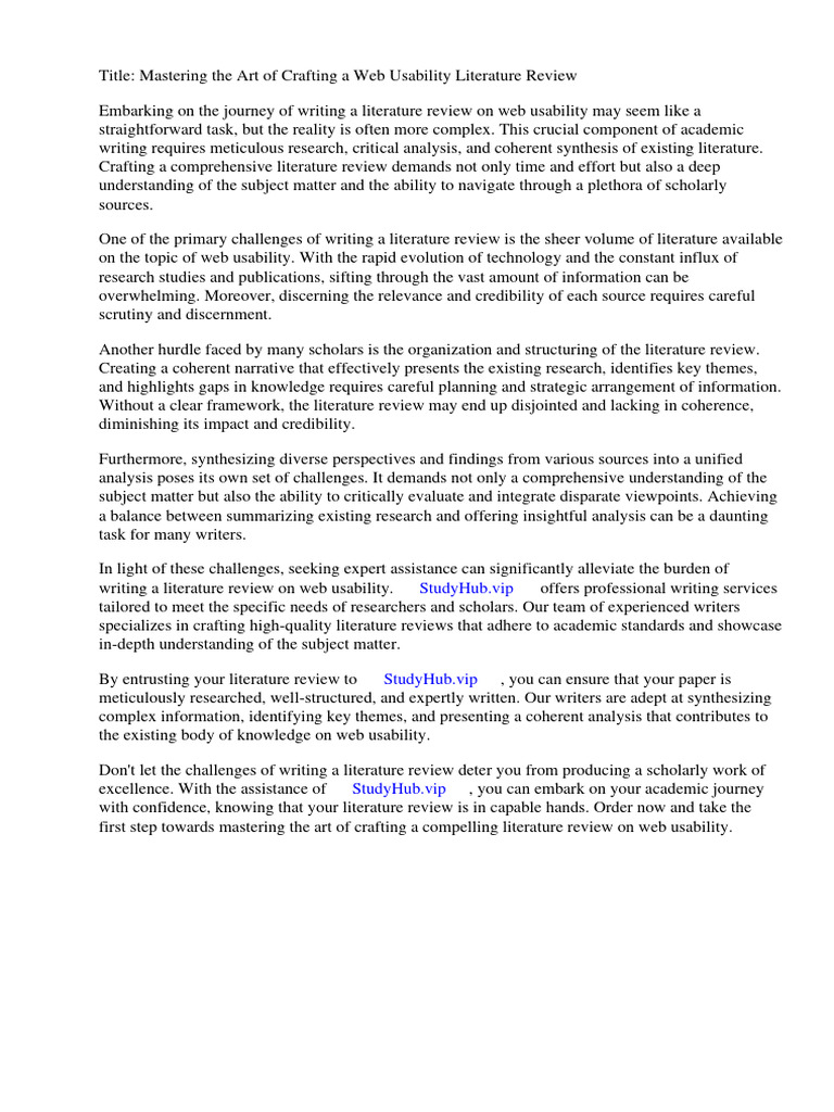 Web Usability Literature Review Pdf Usability Websites