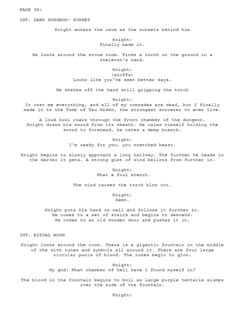 Creature of The Abyss Script | PDF