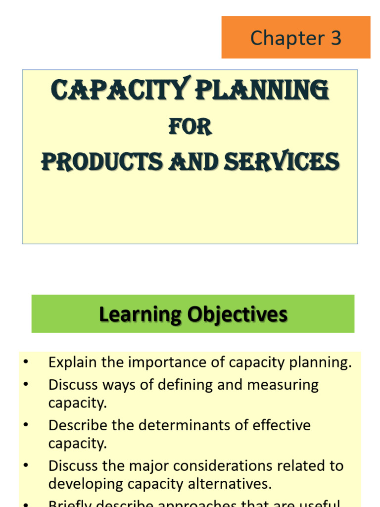 CHAPTER - 3 Capacity Planning | PDF | Business Economics | Economies