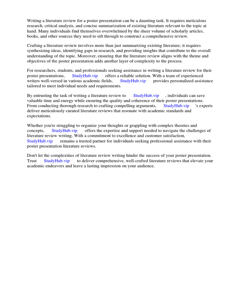 Poster Presentation Literature Review | PDF | Literature Review ...