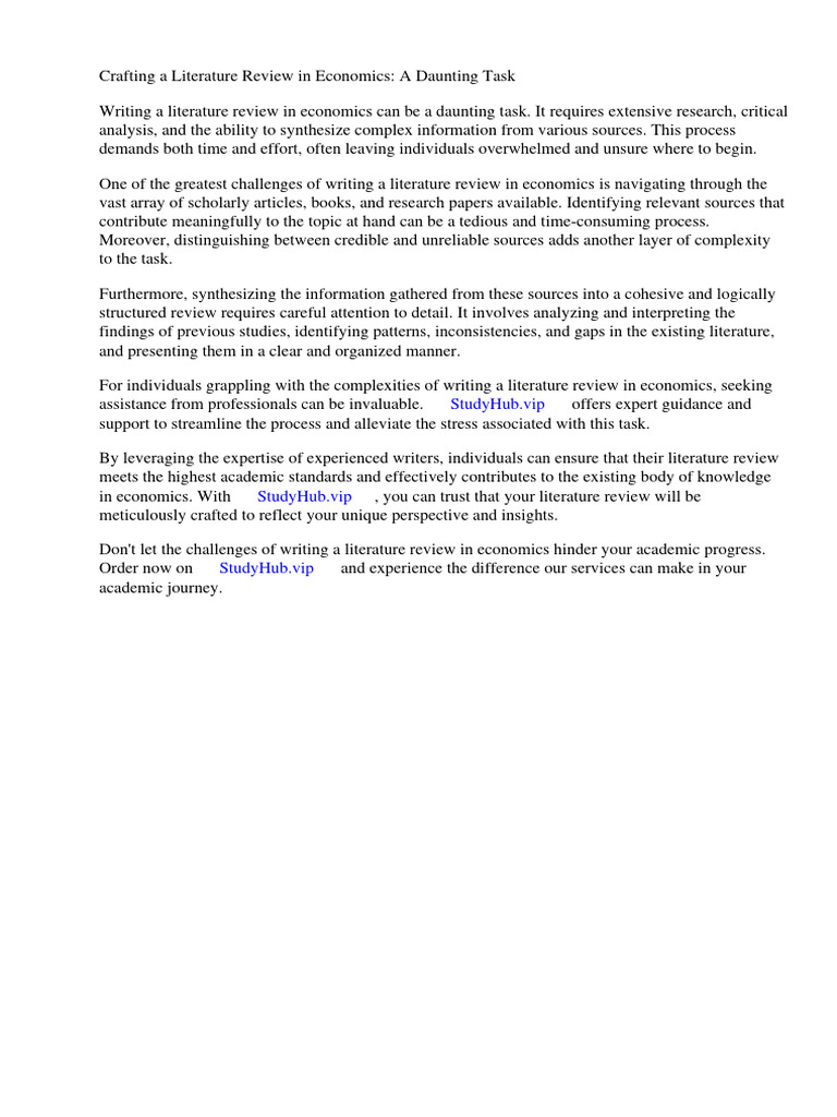 Writing Literature Review Economics | PDF | Economics | Essays